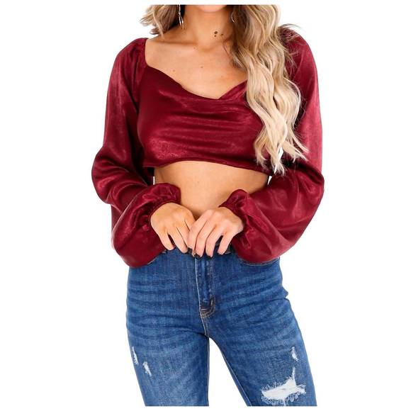 Le Lis | Tops | New Le Lis True Heart Back Tie Crop Top In Burgundy ...
